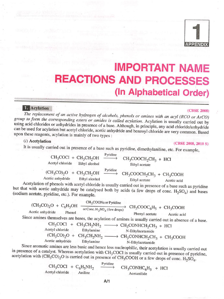 Key Organic Reactions and Processes | PDF | Amine | Ester