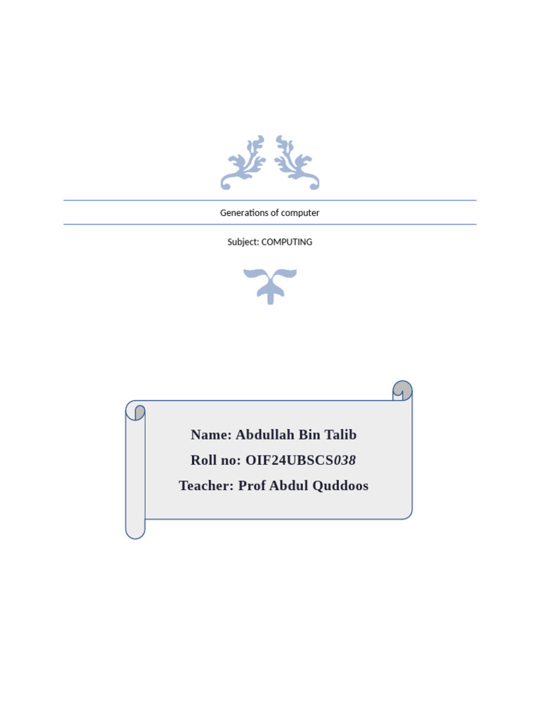 Generations of Computer | PDF | Personal Computers | Integrated Circuit