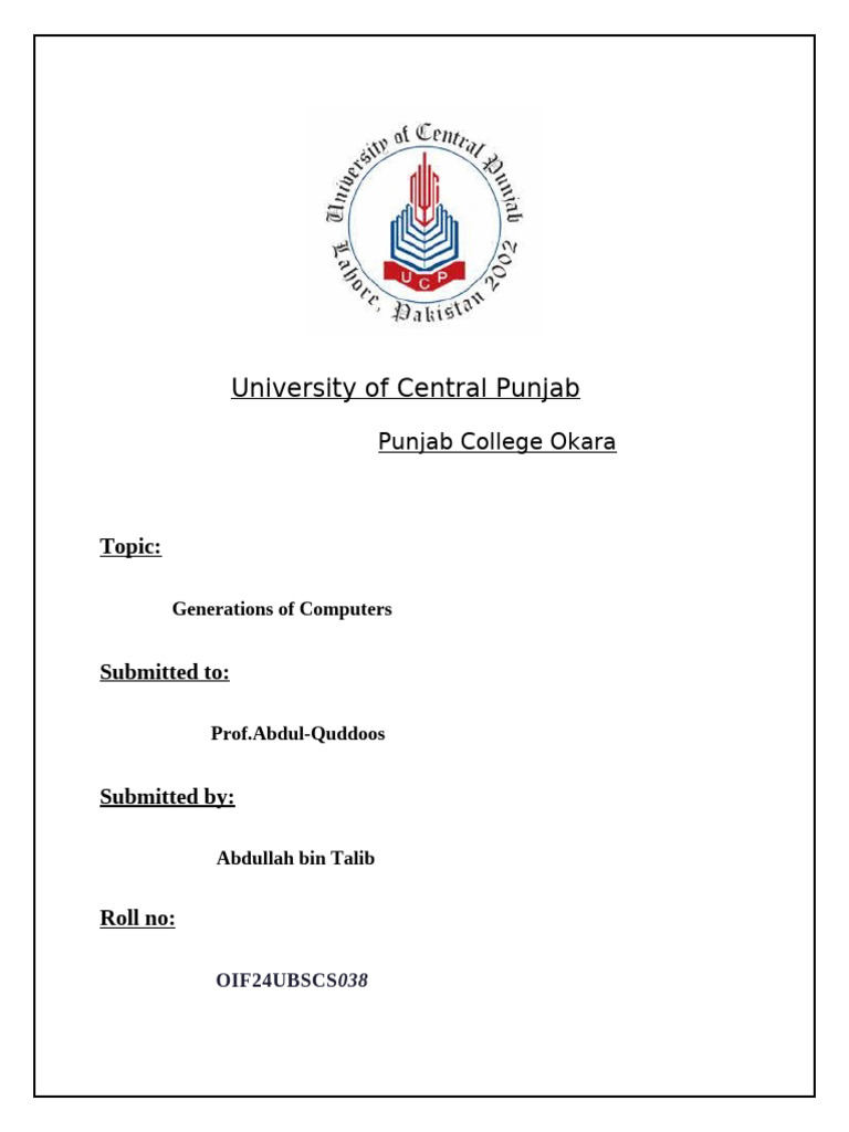 Abdullah Bin Talib Generations of Computer | PDF | Integrated Circuit ...