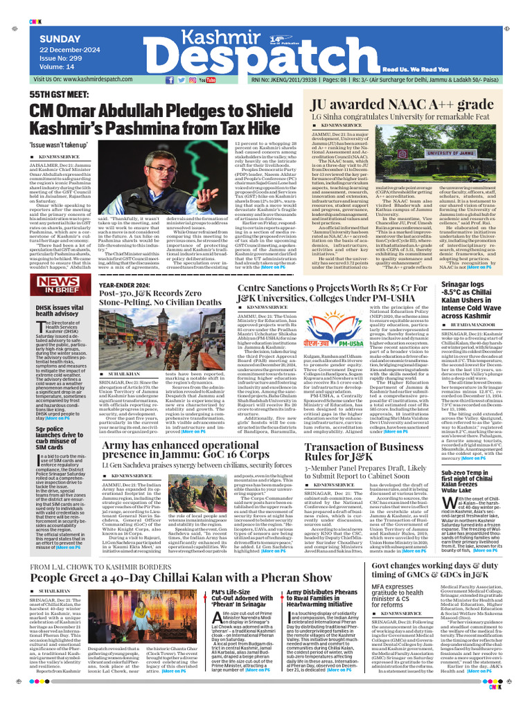 Kashmir Despatch 22 December 2024 | PDF