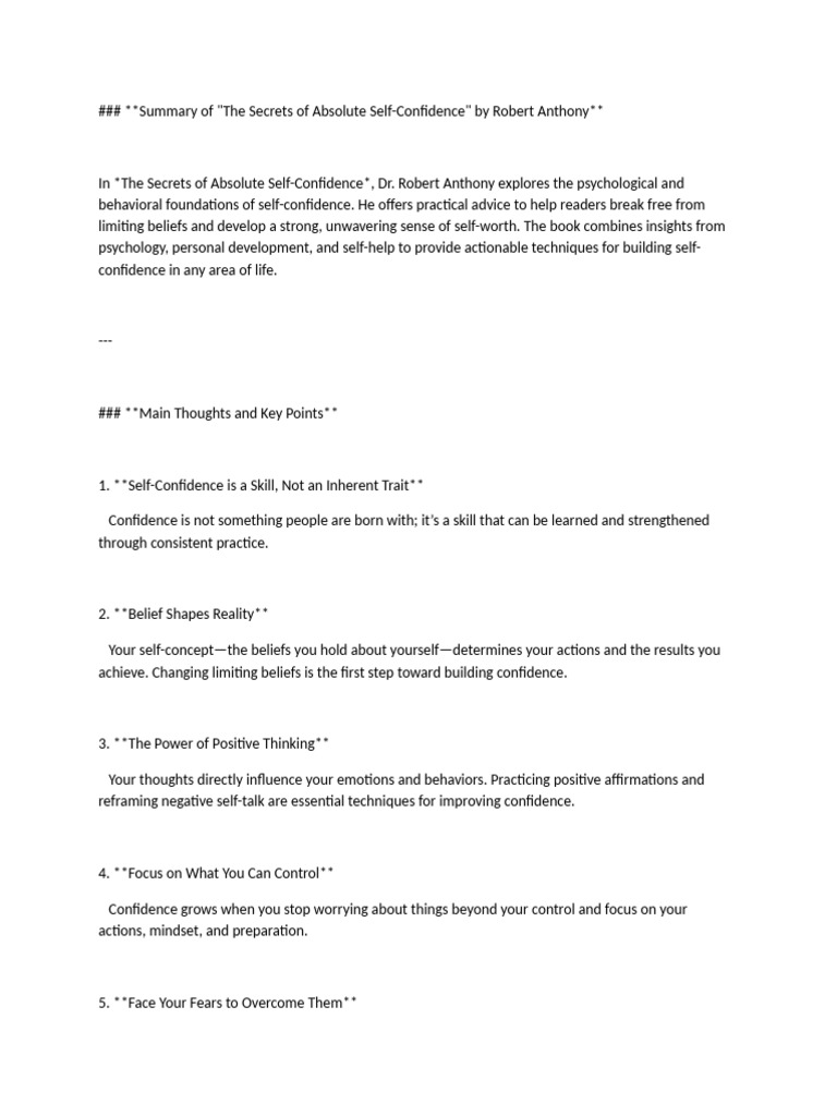 The Main Thoughts of The Book The Main Secrets of Absolute Self ...