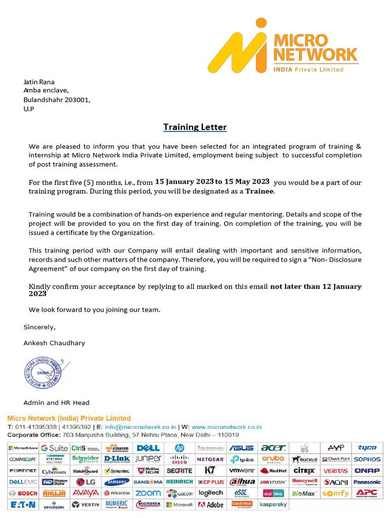 Training Appointment Letter (1) | PDF