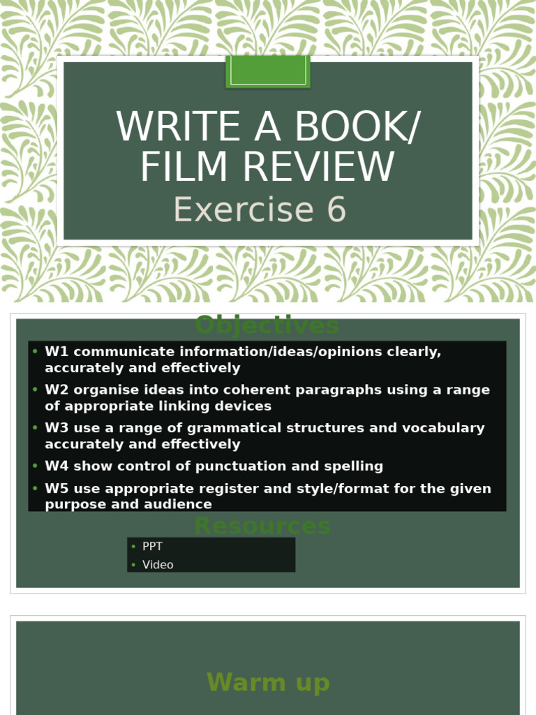 GR10BR-ESL-W19L3-EX6-Book Review | PDF | The Woman In White (Novel)