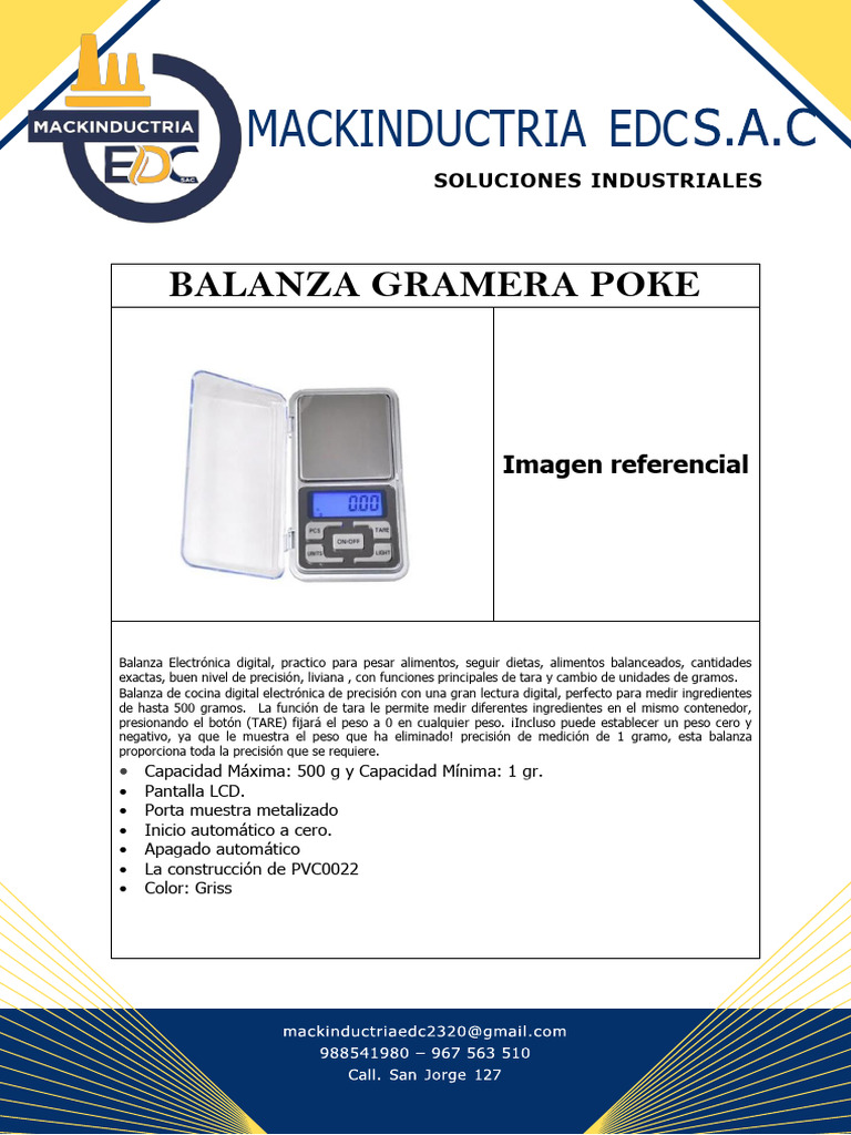 ficha tecnica balanza poke | PDF