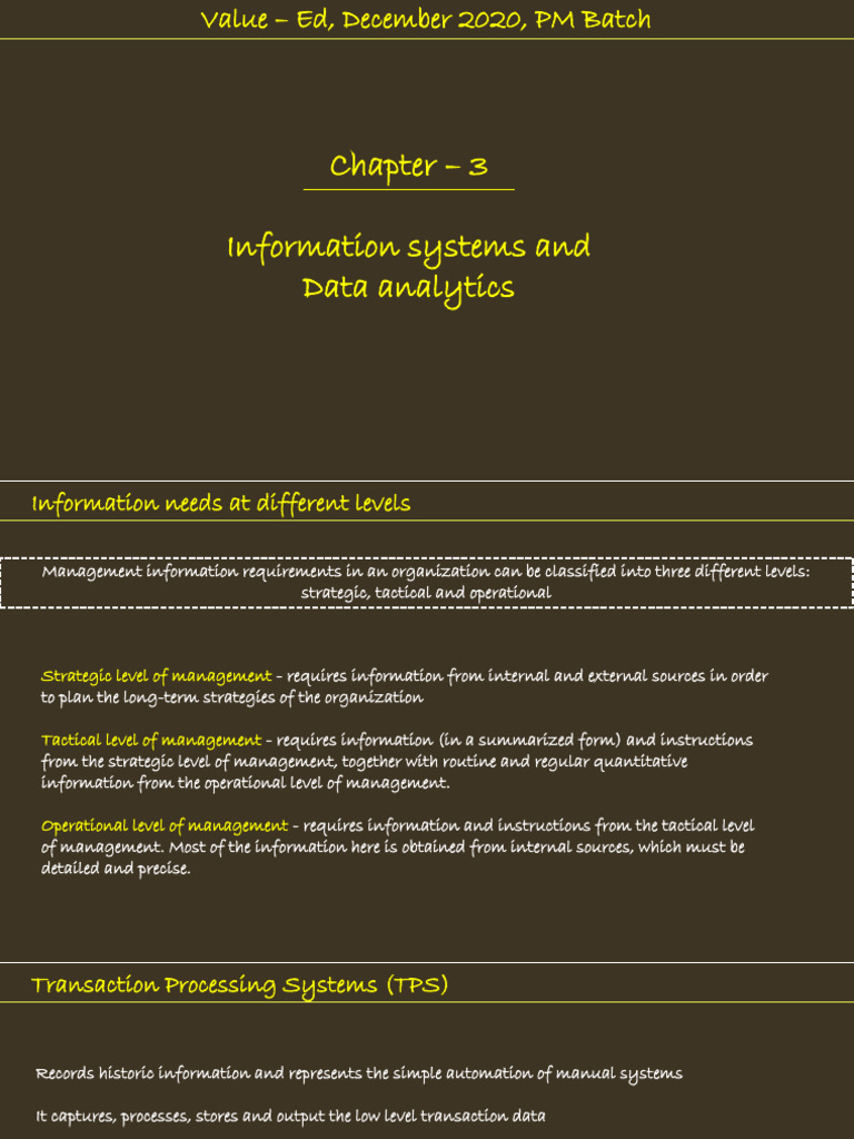 Information Systems and Data Analytics Overview | PDF | Databases | Big ...