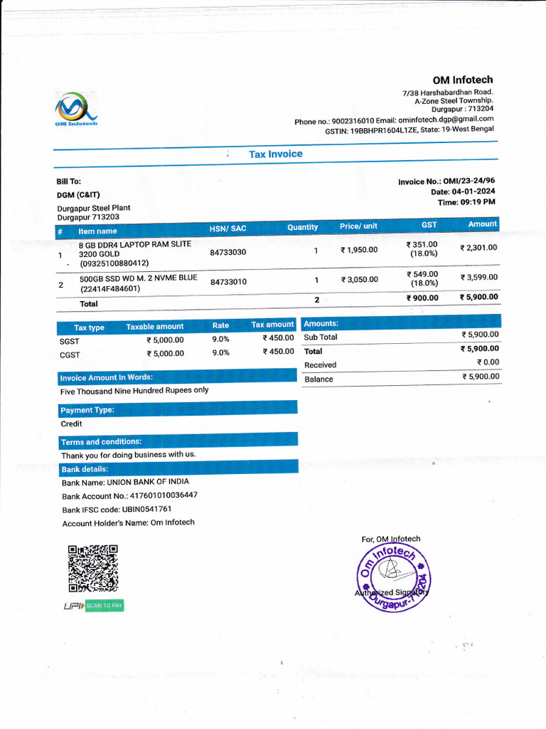 OMI Infotech RAM and Nvme | PDF