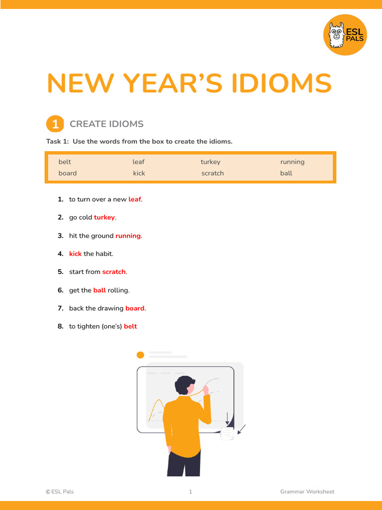New Year's Idioms and Exercises | PDF