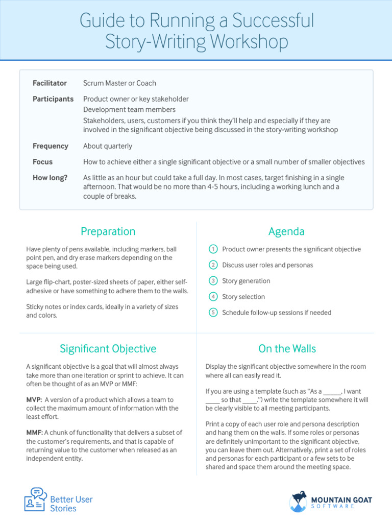 Guide To Running A Successful Story-Writing Workshop | PDF | Scrum ...
