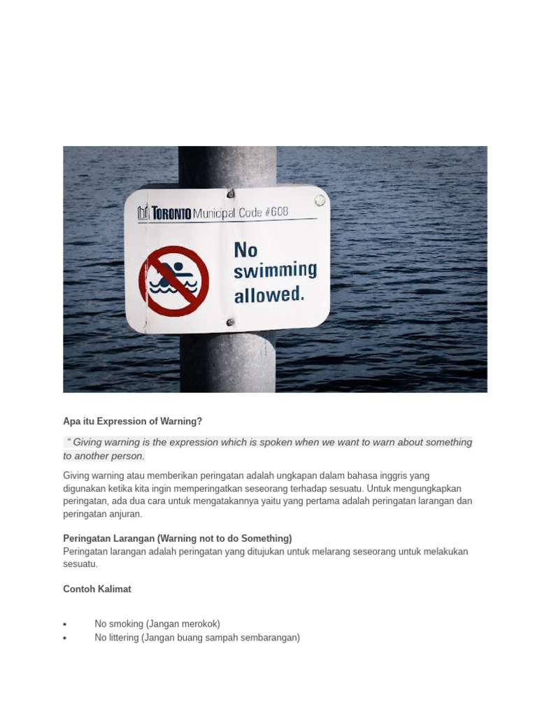 Understanding Expressions of Warning | PDF