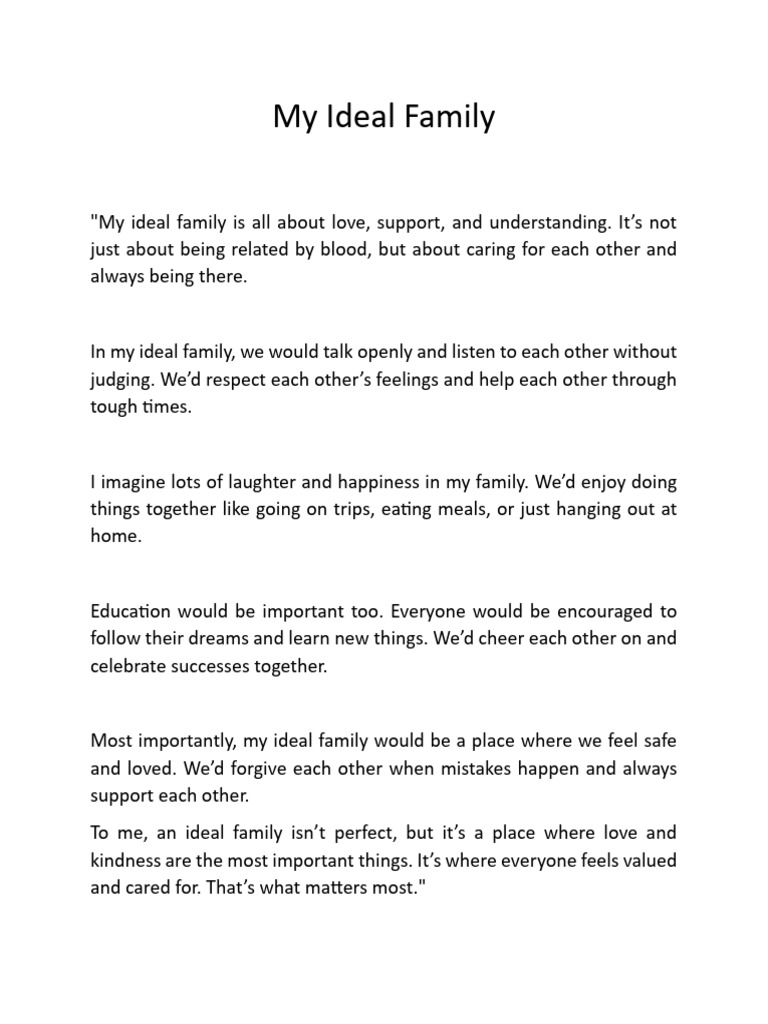 My Ideal Family | PDF