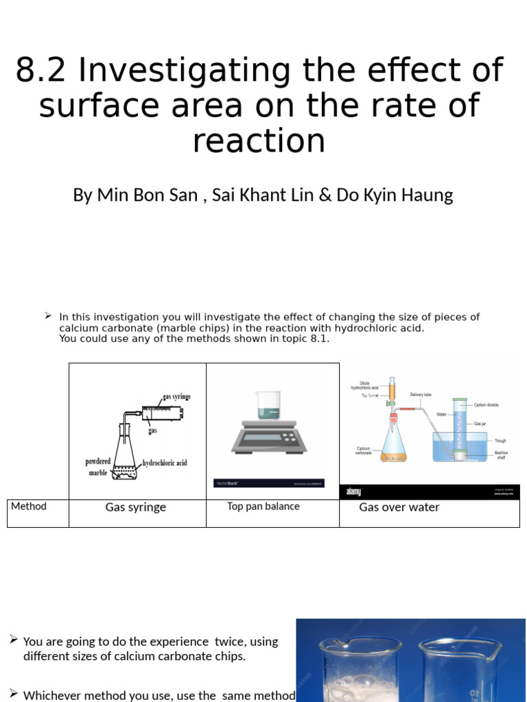 Effect of Surface Area on Reaction Rates | PDF