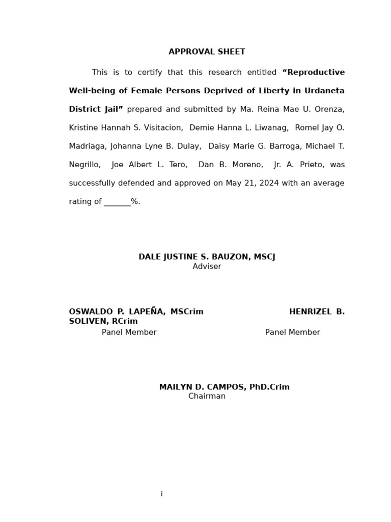 Approval Sheet | PDF