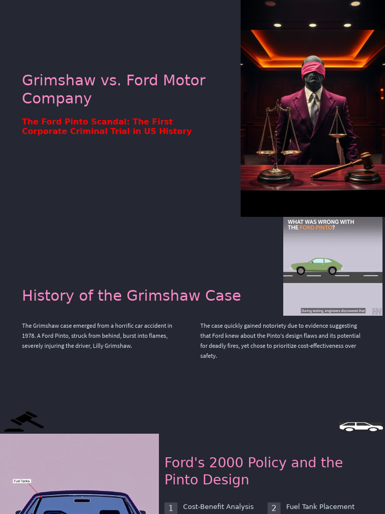 Grimshaw vs. Ford Pinto Case Analysis | PDF | Vehicles