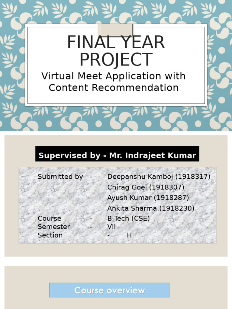 Final Year project ppt 7th sem | PDF | Computing | Software