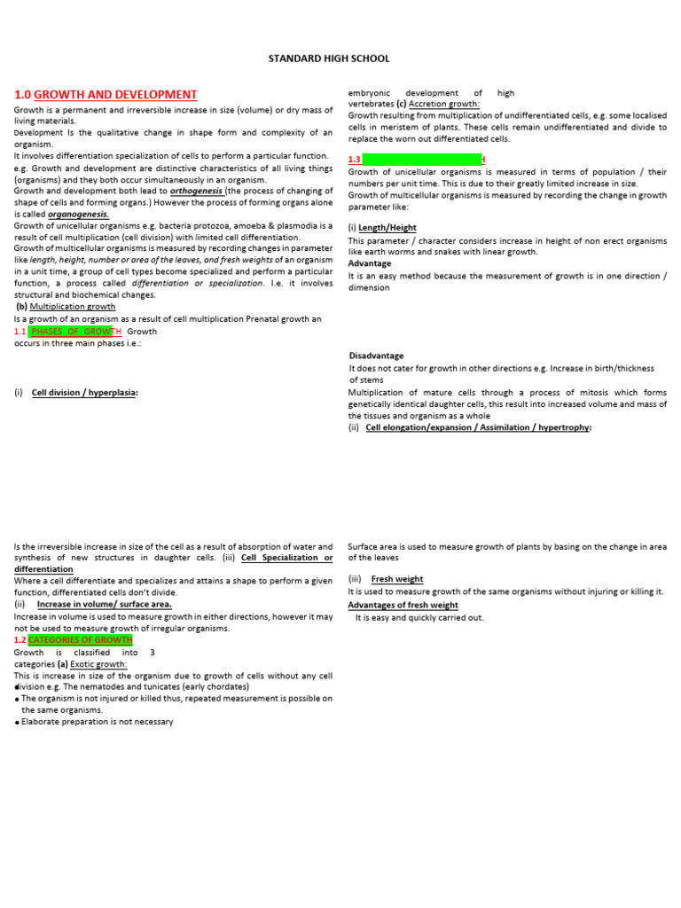 s.6 Biology Notes 2 Revision Past Papers | PDF | Germination | Seed