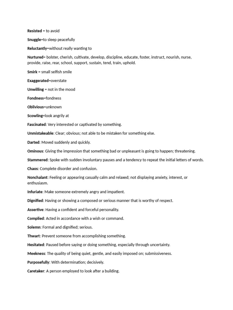 WORDS MEANINGS | PDF | Psychological Concepts | Psychology