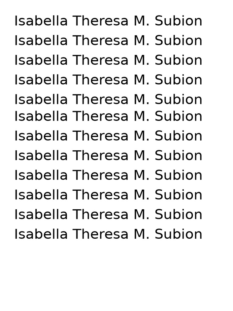 Isabella Theresa M | PDF