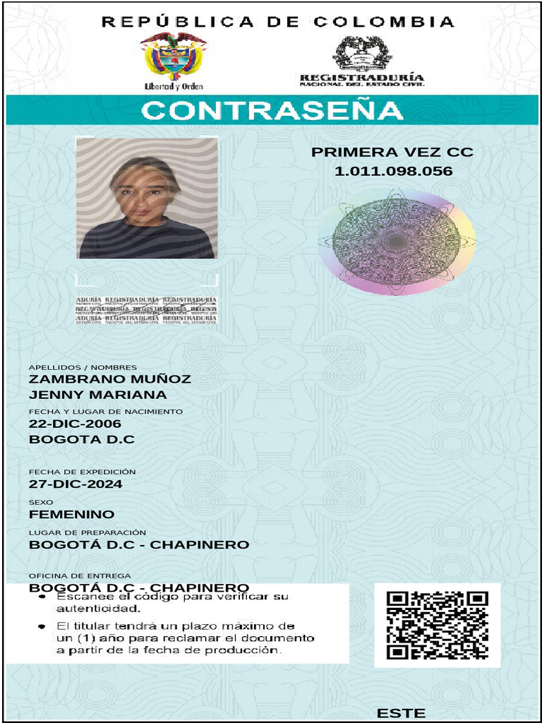 Contrasena Documento de Identidad | PDF