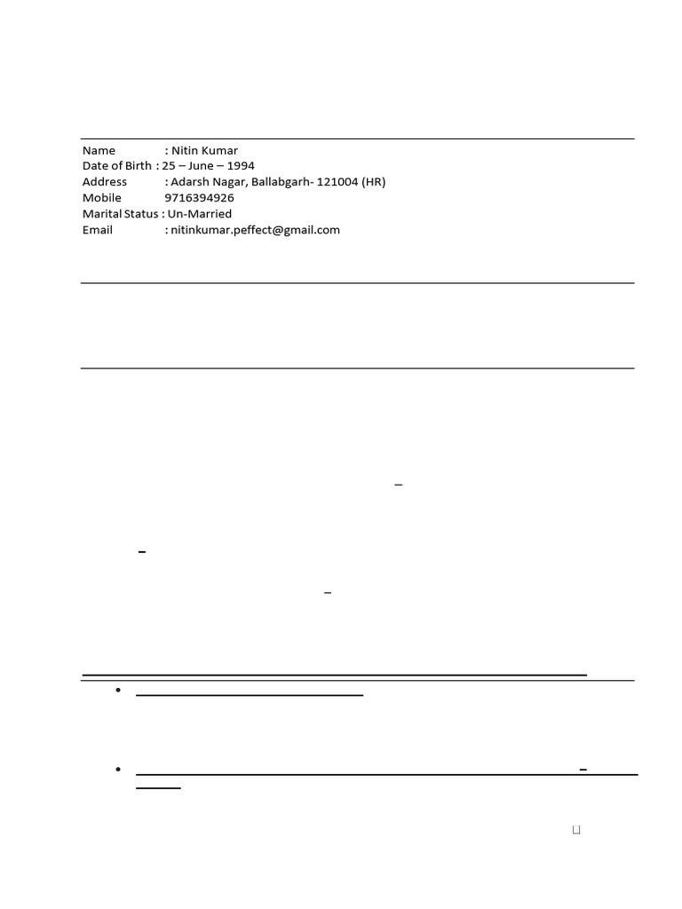 Nitin Kumar's Tender Executive Resume | PDF