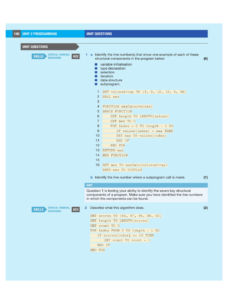 Unit 2 Questions | PDF
