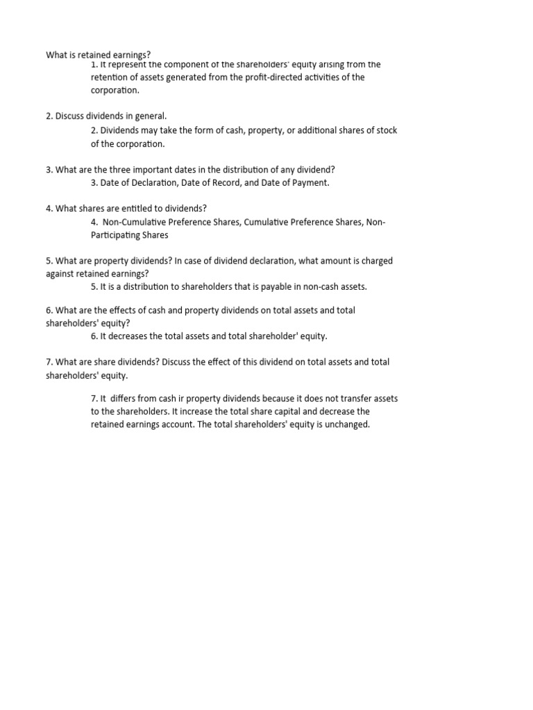 Understanding Retained Earnings and Dividends | PDF