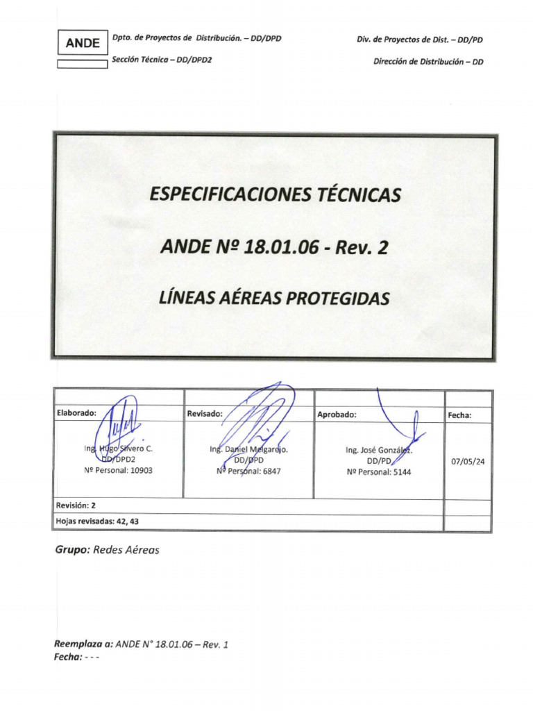 Ande 18.01.06 Rev 2 - Lineas Aereas Protegidas (08!05!2024) | PDF