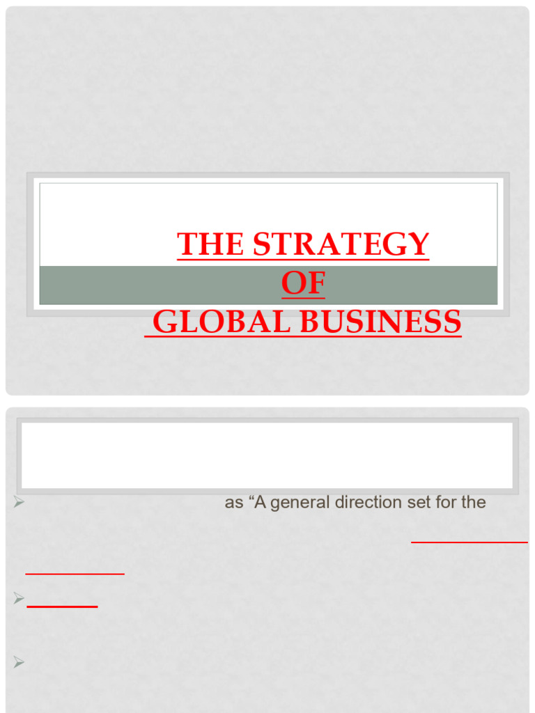 International Business Lecture (5-6) | PDF | Strategic Management ...