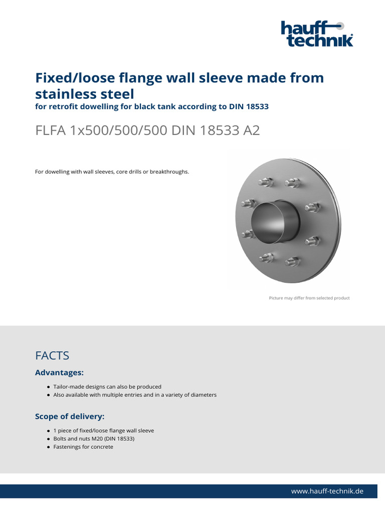 Fixed Loose Flange Wall Sleeve Made From Stainless Steel en Ae | PDF