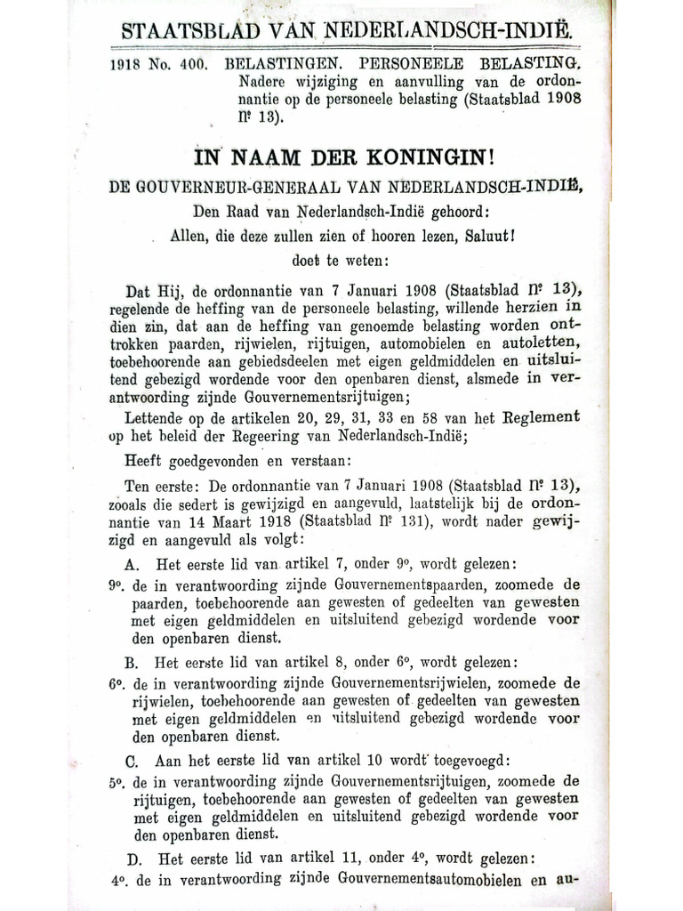 Staatsblad Van Nederlandsch-Indié 1918 No | PDF