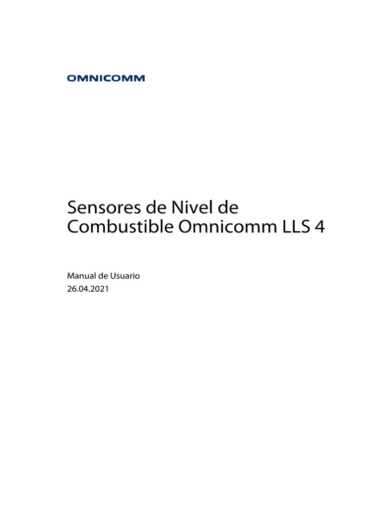 OMNICOMM LLS 4 Fuel Level Sensor User Manual ME ES 0421 | PDF | Sensor ...