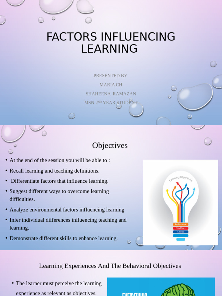 Learning Factors in Nursing Education | PDF | Learning | Motivational