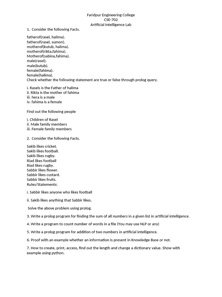 Lab List On Prolog 3 | PDF