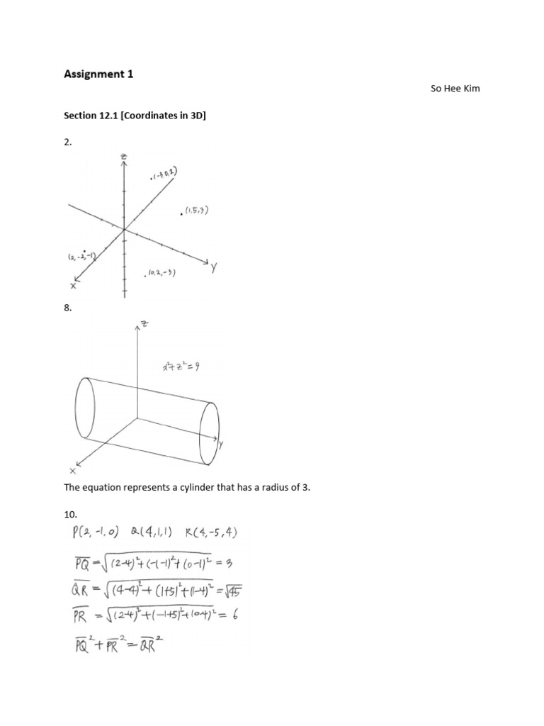 Calculus & Vector Analysis (assignment) | PDF | Euclidean Vector | Sphere