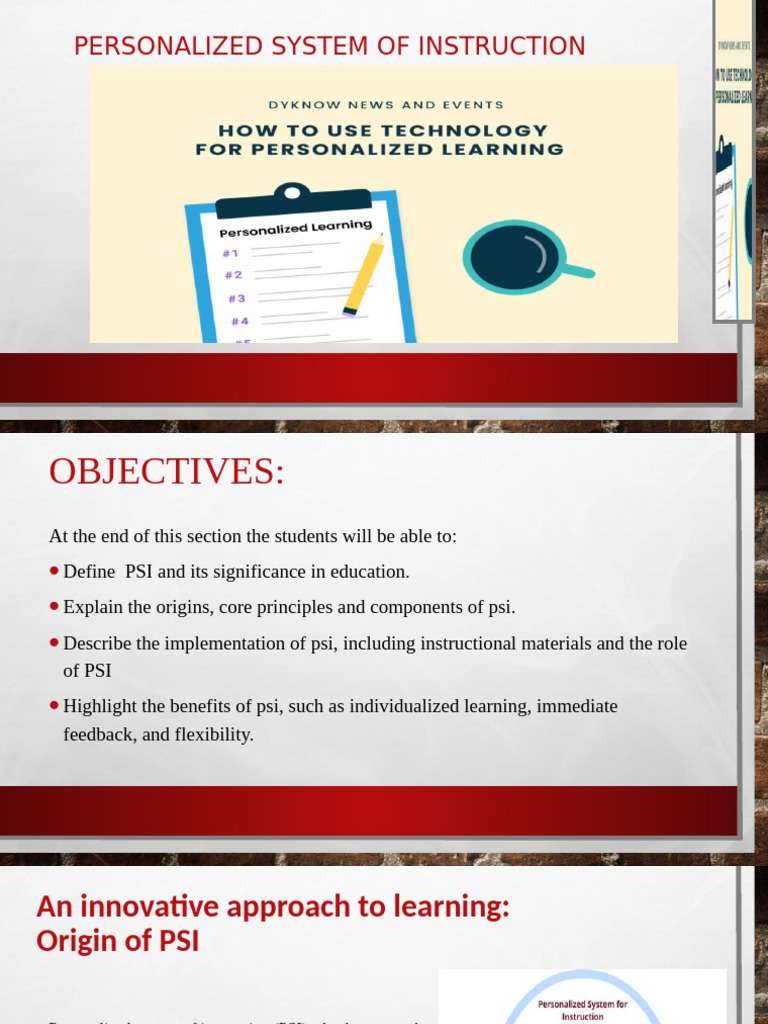 Personalized System Of Instruction Pdf Learning Motivation