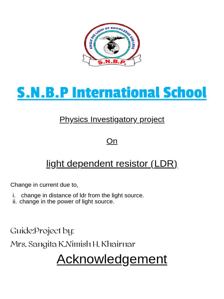 LDR Project Nimish 12d11.docx - 20250117 - 184130 - 0000 | PDF | Electrical Resistance And ...