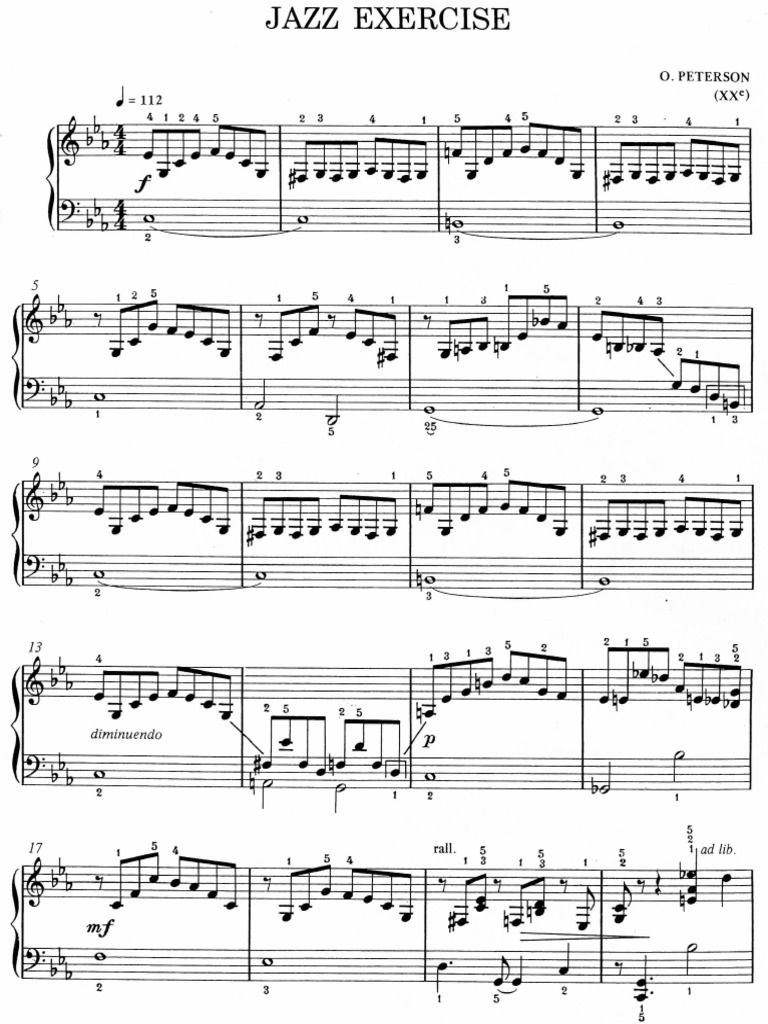 Jazz Exercise, Oscar Peterson, Grade 4 | PDF
