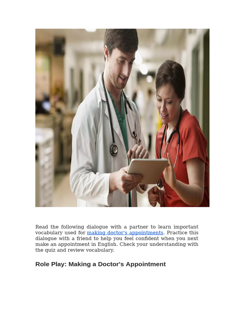 Making A Doctor's Appointment | PDF | Medicare (United States) | Physician