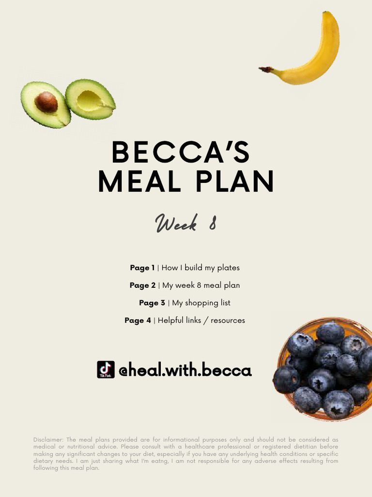 Becca MP Week 8 | PDF | Diet (Nutrition) | Diet & Nutrition