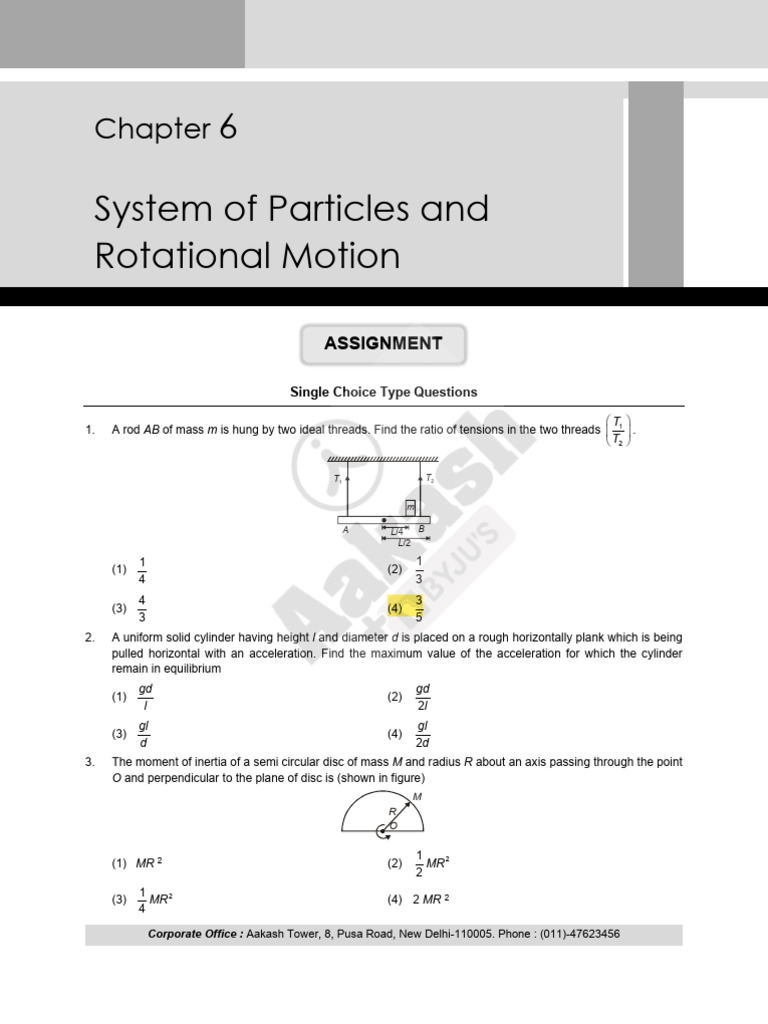 System of Particles and Rotational Motion | PDF | Rotation | Applied And Interdisciplinary Physics