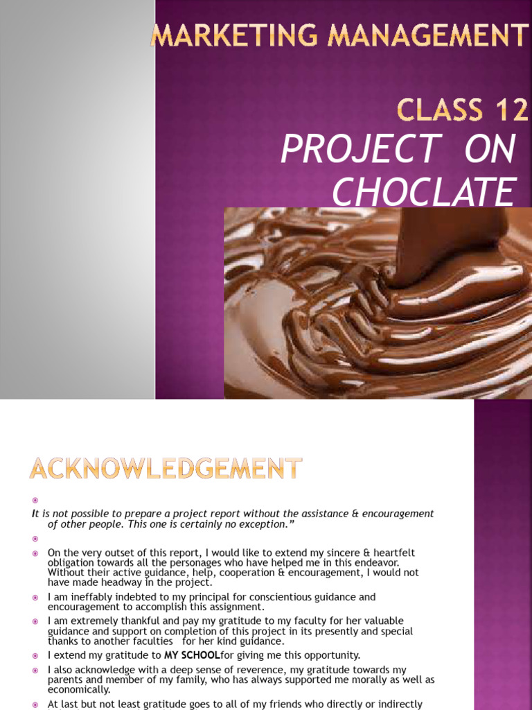 Marketing Project On Chocolate3 | PDF | Marketing | Market (Economics)