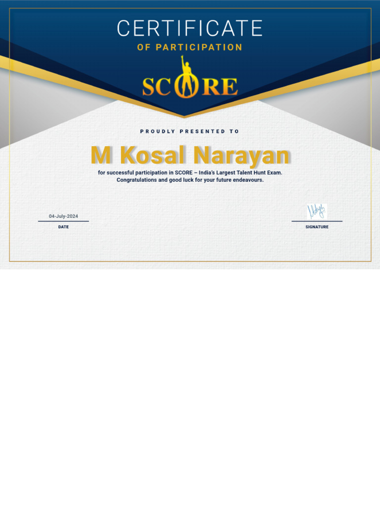 Score Certificate (1) | PDF