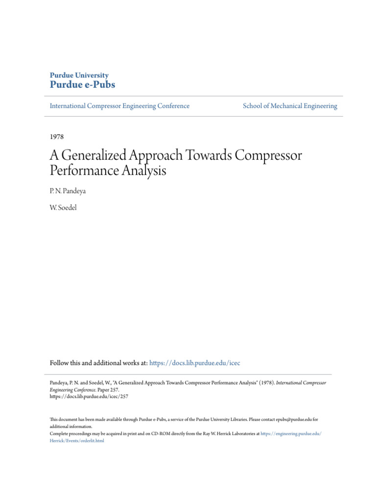 A Generalized Approach Towards Compressor Performance Analysis | PDF ...
