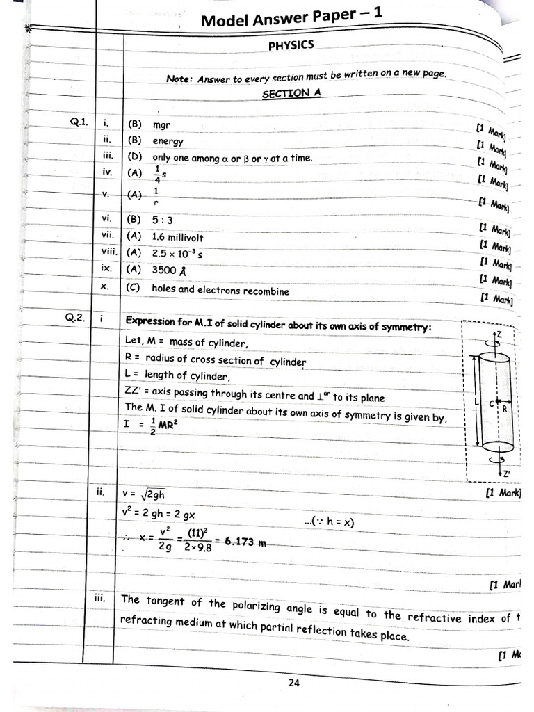 12TH HSC Phy Prelims Round 3 Solutions | PDF