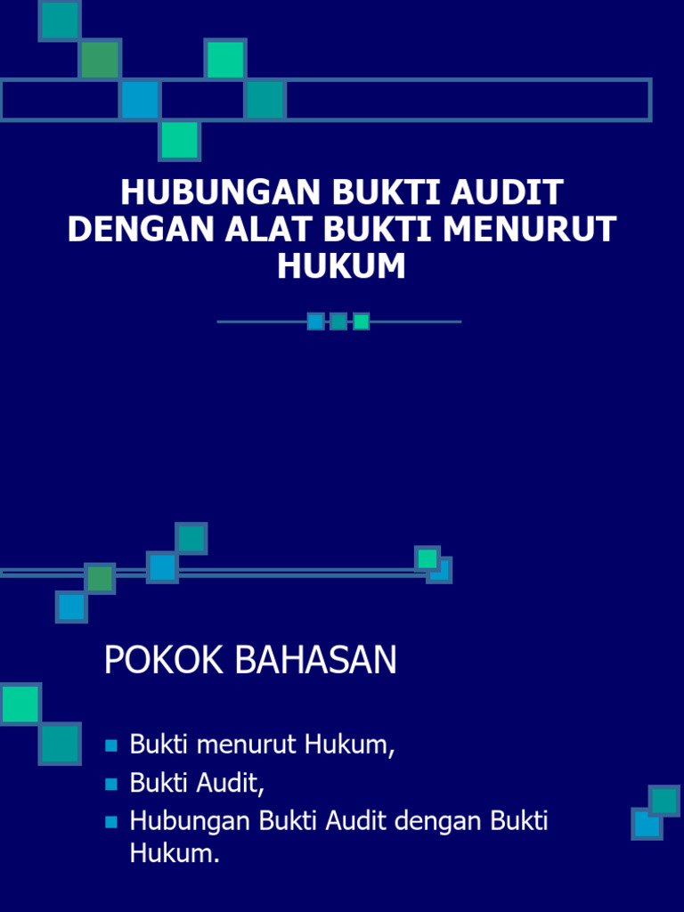 Hubungan Bukti Audit dan Hukum | PDF