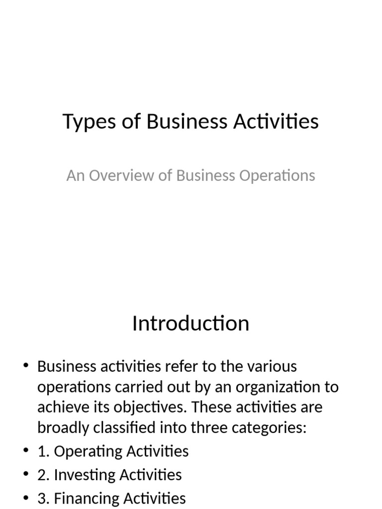 Types of Business Activities-1 | PDF