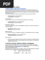 Goethe A1 German Syllabus Overview | PDF