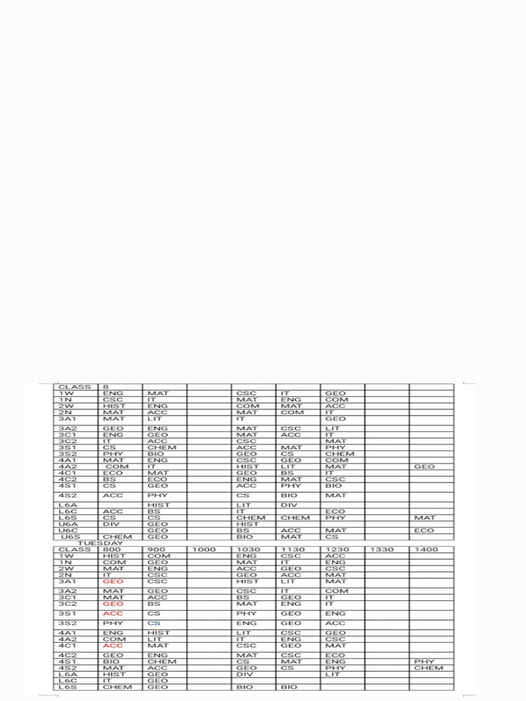 Timetable 2024 Final | PDF