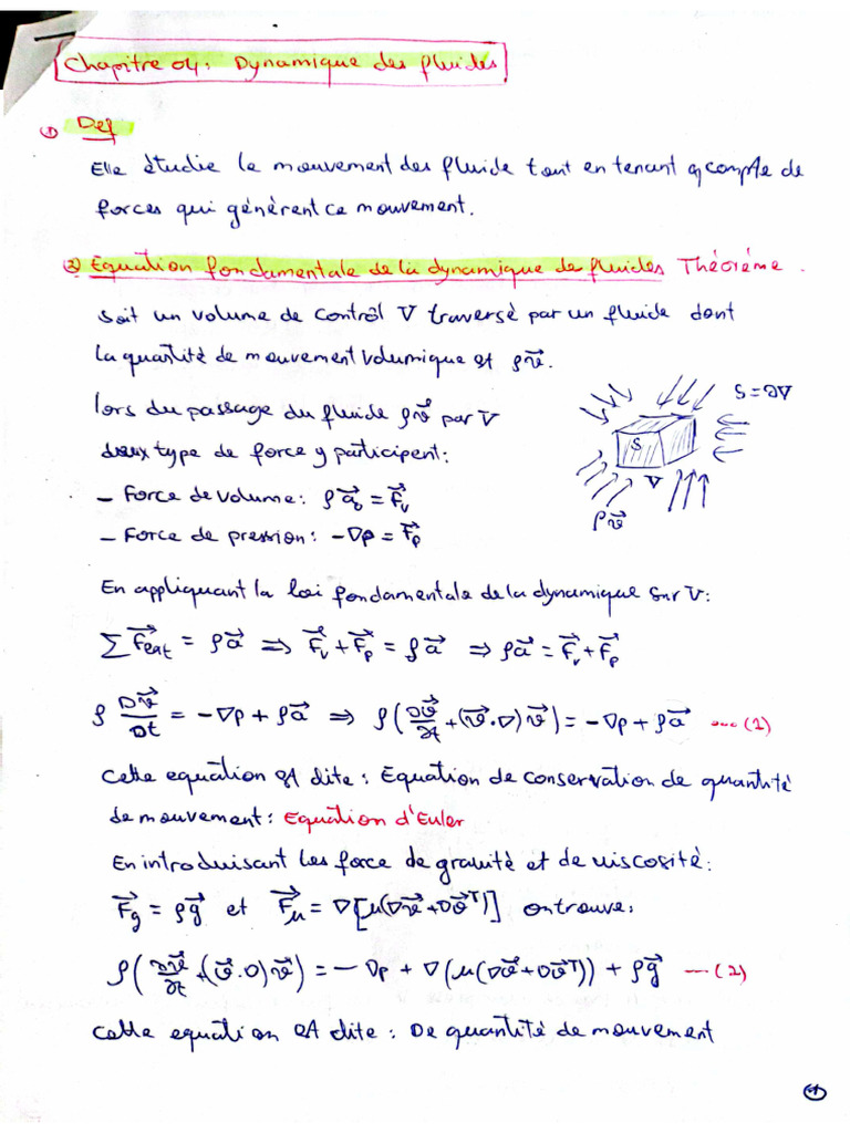 Chapitre 4 - Dynamique Des Fluides | PDF