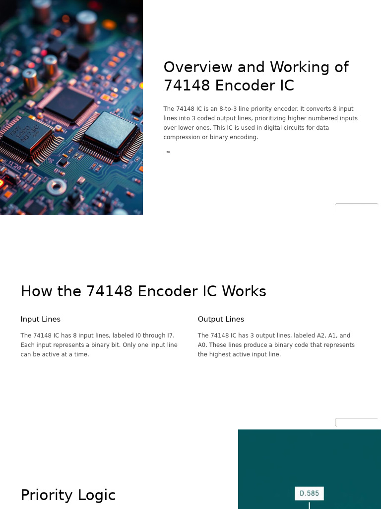 Overview and Working of 74148 Encoder IC | PDF
