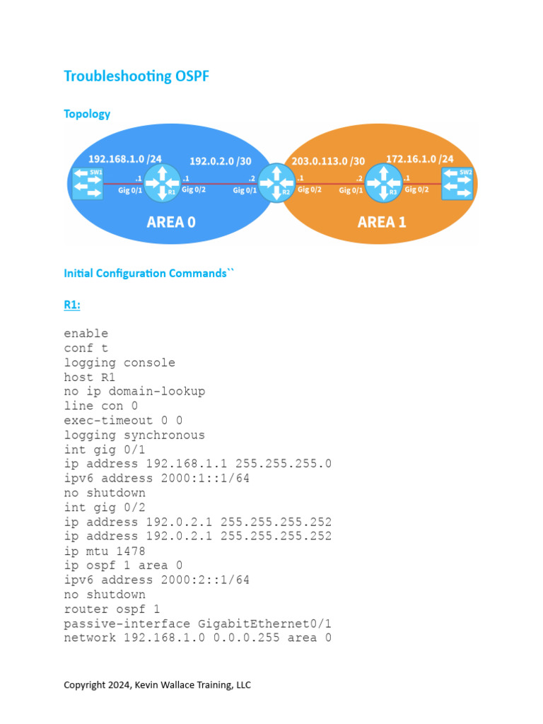 Troubleshooting_OSPF_Lab | PDF | Internet Protocols | Routing